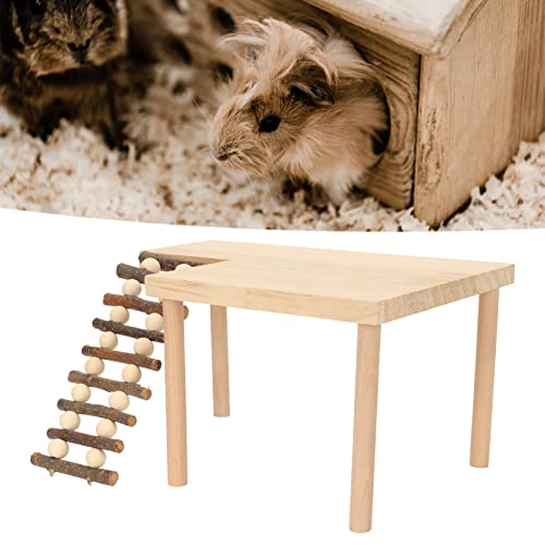 Hamster Wooden Platform, Hamster Climbing Ladder Toy Cage Accessories for Guinea Pigs Chinchillas Gerbils Hamster