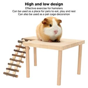 Hamster Wooden Platform, Hamster Climbing Ladder Toy Cage Accessories for Guinea Pigs Chinchillas Gerbils Hamster