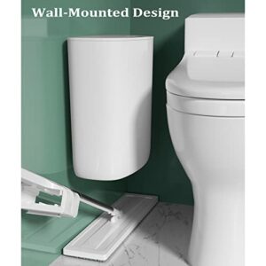 Bathroom Trash Cans with Lids, Sapouni Automatic Motion Sensor Trash Can 2.6 Gallon Smart Touchless Garbage Can Slim Plastic Narrow Rubbish Can for Bathroom, Bedroom, Kitchen (White, Battery operated)