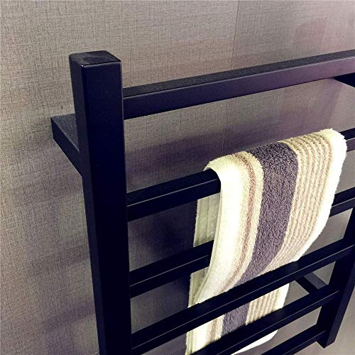 LUNEZY Heated Towel Rack, Wall Mounted Heated Towel Warmers, Square Electric Towel Rack Matte Black and White Optional for Home Bathroom,White