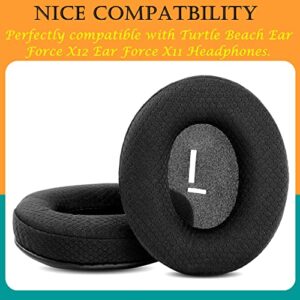 TaiZiChangQin Upgrade Ear Pads Ear Cushions Replacement Compatible with Turtle Beach Ear Force X12 Ear Force X11 Headphone ( Fabric Earpads Black )