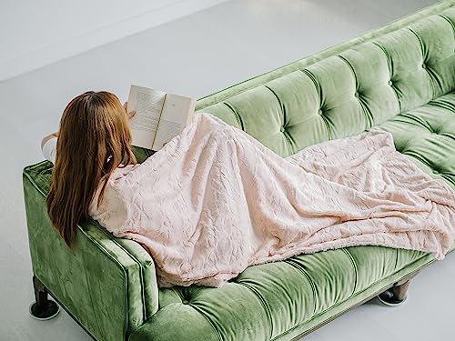 WOLF CREEK BLANKET Double Soft Luxurious Indulgent Faux Fur No Shed Throws - Softest Cozy & Lightweight Reversible thow Blankets for Chair, Sofa, or Bed, Women Teen Girls Gift (Pink 50x65)