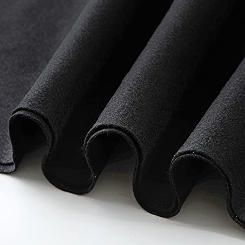 HAOFEIJH Felt Fabric 36 * 36 Inch Wide 1.6mm,Fabric Sheets Soft Woven Acrylic Craft Fabric for DIY Craftwork Sewing Patchwork,Craft Felt(Black)