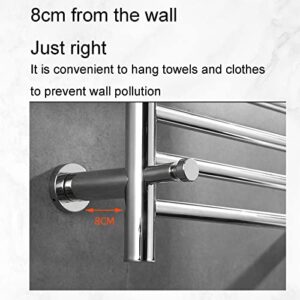 Intelligent Carbon Fiber Timing Constant Temperature and Temperature Regulation 304 Stainless Steel Heating and Drying Electric Heating Towel Rack,Silver