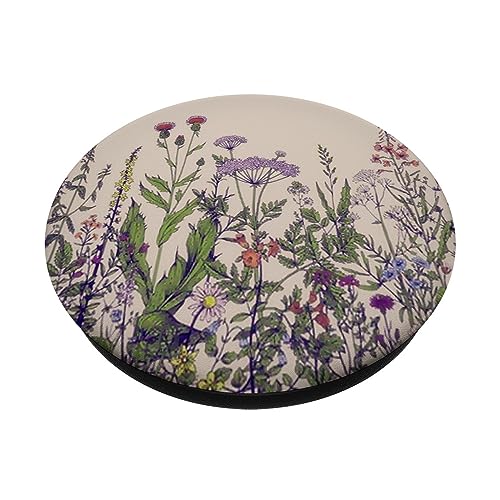 Cute Simple Wildflowers Pattern Design Floral on Beige PopSockets Standard PopGrip