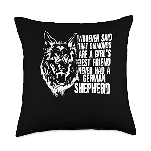 German Shepherd Girl's Best Friend Dog Owner Gift German Shepherd Girl's Best Friend | Dog Owner Throw Pillow, 18x18, Multicolor