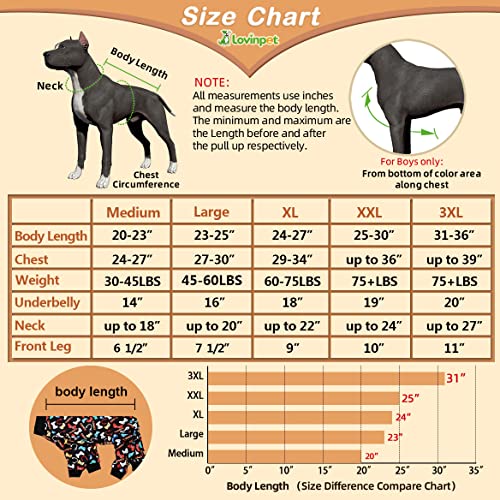 LovinPet Large Dog Pajamas Pitbull Boxer Dogs - Game Console Print, Wound Care/Post Surgery Dog Clothes, Pet Anxiety Relief, Lightweight Stretchy Big Dog Pullover Shirt, Large Dog Jammies/Large