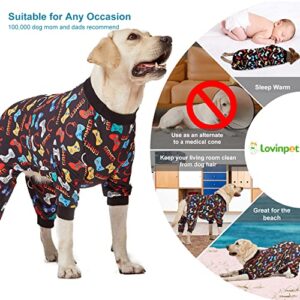 LovinPet Large Dog Pajamas Pitbull Boxer Dogs - Game Console Print, Wound Care/Post Surgery Dog Clothes, Pet Anxiety Relief, Lightweight Stretchy Big Dog Pullover Shirt, Large Dog Jammies/Large