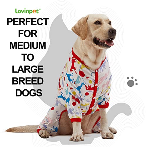 LovinPet Giant Large Dog Pajamas, Large Dog Surgical Recovery Shirt, Lightweight Pullover Dog Pajamas, Large Breed Dog Jammies, Pet PJ's/XXL