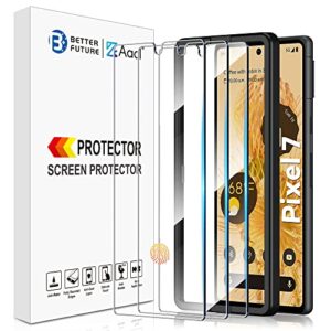 aacl 3 pack for google pixel 7 screen protector tempered glass 9h 5g bubble free fingerprint unlock compatible case friendly anti scratch durable with alignment tool