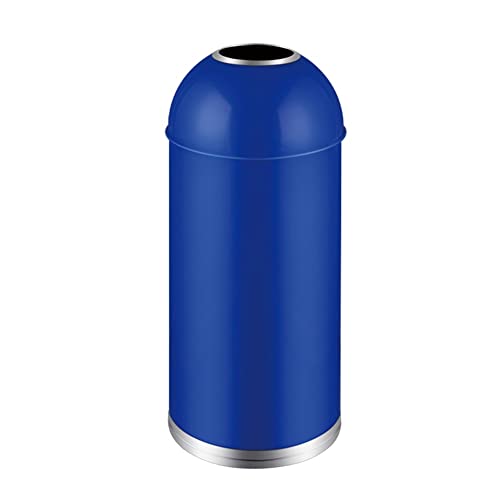 Stainless Steel Trash Can with Lid Open Top Trash Bin, Industrial Metal Trash Enclosure, Detachable Inside Cabinet, Commercial Garbage Bin for Hotel, Patios, Cafés, Parks (Color : Blue, Size : 45L)