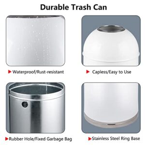 Stainless Steel Trash Can with Lid Open Top Trash Bin, Industrial Metal Trash Enclosure, Detachable Inside Cabinet, Commercial Garbage Bin for Hotel, Patios, Cafés, Parks (Color : Blue, Size : 45L)