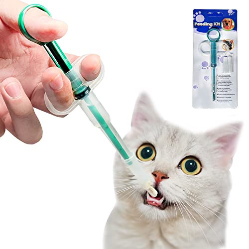 FULUWT Cat Pill Shooter, Dog Pill Gun with 2 Soft Silicone Tips, Pet Medical Dispenser for Baby Animals, Medicine Syringe for Small Animals.