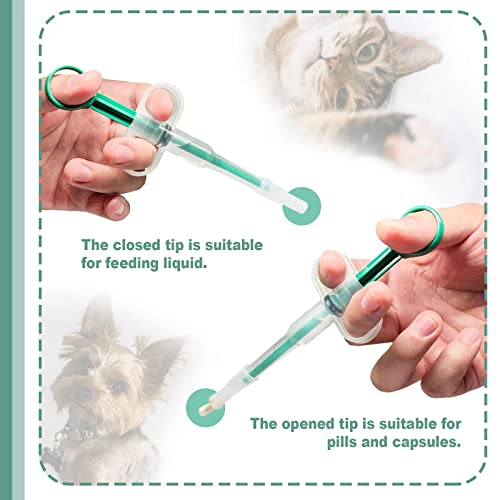 FULUWT Cat Pill Shooter, Dog Pill Gun with 2 Soft Silicone Tips, Pet Medical Dispenser for Baby Animals, Medicine Syringe for Small Animals.