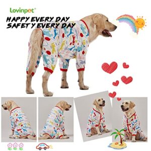 LovinPet Giant Large Dog Pajamas, Large Dog Surgical Recovery Shirt, Lightweight Pullover Dog Pajamas, Large Breed Dog Jammies, Pet PJ's/Large