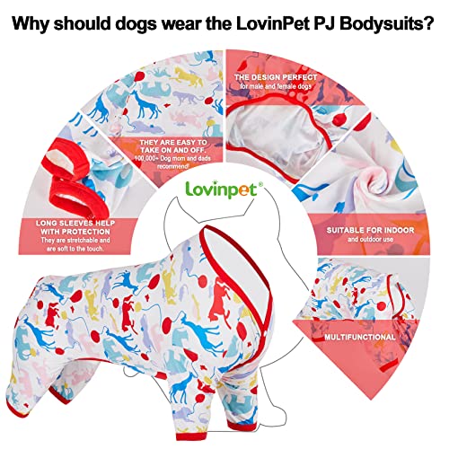 LovinPet Giant Large Dog Pajamas, Large Dog Surgical Recovery Shirt, Lightweight Pullover Dog Pajamas, Large Breed Dog Jammies, Pet PJ's/Large