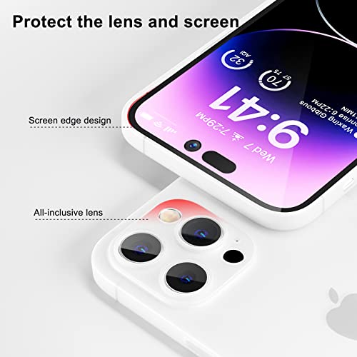 memumi [Upgraded Version for iPhone 14 Pro Max Ultra Thin Case, Lightweight PP Matte Finish Coating Slim Phone Case with 0.3 mm Minimalist Design Semi-Transparent White