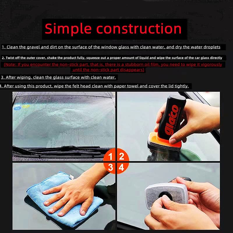 EMSUM Auto Glass Oil Film Remover, Glass Cleaner, Strong Decomposition of Glass Oil Film, Remove Dirt, Water Stains. Suitable for (windshields, Mirrors, car Windows and Household Glass Products)