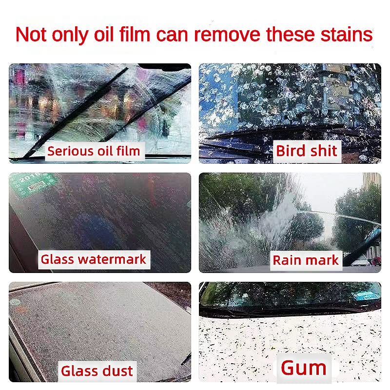 EMSUM Auto Glass Oil Film Remover, Glass Cleaner, Strong Decomposition of Glass Oil Film, Remove Dirt, Water Stains. Suitable for (windshields, Mirrors, car Windows and Household Glass Products)