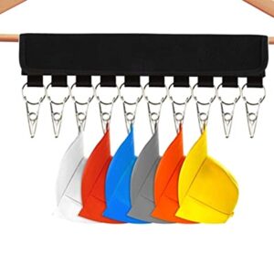 XINHUISHQZ Cap Organizer Hanger,Hat Organizer Holder for Hanger & Room Closet,10 Large Stainless Steel Hat Storage Clips, for Hang Baseball Hats, Ball Caps, Winter Beanie & Accessories (Black-1Pack)