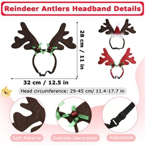 6 Pcs Christmas Dog Costume Set, 3 Christmas Dog Elk Reindeer Antlers Headbands and 3 Dog Christmas Scarfs Xmas Pet Dog Reindeer Costume Accessories for Dogs