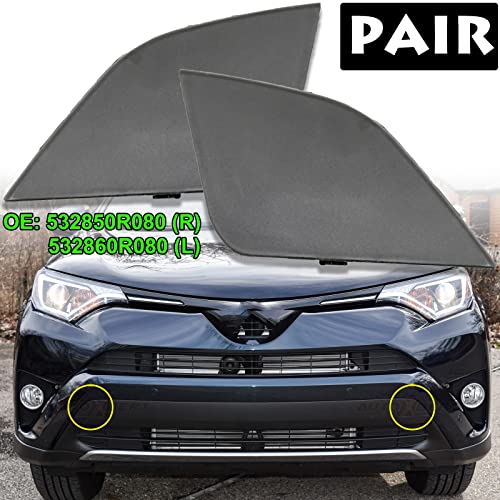 OEMASSIVE Fit for Toyota RAV4 AX40 2016-2018 Front Left & Right Bumper Tow Hook Eye Cover Cap Replace Part Number 532850R080, 532860R080(2PCS)