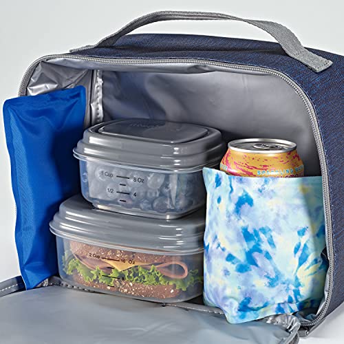 Cool Coolers by Fit + Fresh, Reusable Soft Ice Packs, 2PK, Berry Geo & Navy & by Fit + Fresh, Reusable & Flexible Soft Ice Packs, Perfect for Insulated Lunch Bag,2PK, Aqua Tie Dye