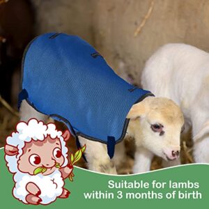 2 Pcs Goat Coat for Winter Goat Blanket Cold Weather Waterproof Windproof Goat Jacket Blanket to Keep Goat Warm Lamb Coat with Straps Thickened Belly Protection, Blue