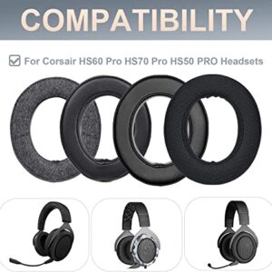 HS70 Pro Replacement Earpads PU Leather Headset Ear Pads Compatible with Corsair HS60 Pro HS70 Pro HS50 PRO Headsets(Black)