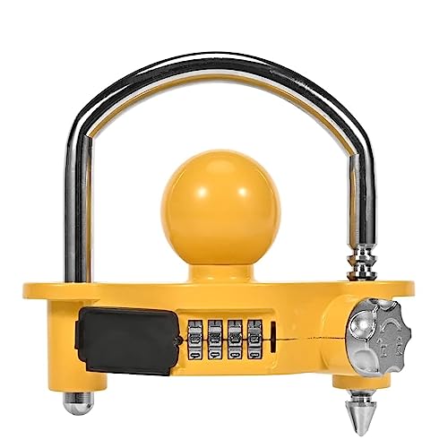 Prosecurloc Trailer Hitch Lock Combination Universal Coupler Locks Ball Hitch Lock Adjustable Anti Theft Heavy-Duty Steel Storage Towing Lock Security Fits 1-7/8", 2", 2-5/16" Couplers Patent Design