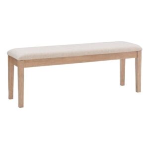 linon miles wood dining bench in natural brown