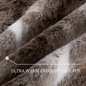 Asoran Luxury Faux Fur Throw Blanket, 60''x80'' Super Soft Warm Cozy Decorative Blanket, Home Decor, Brown Throw Blanket for Couch Sofa Bed