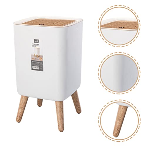 Zerodeko Trash Can Waste Basket Plastic Press Type Waste Bins Garbage Container Farmhouse Garbage Can for Home Kitchen Office Bathroom