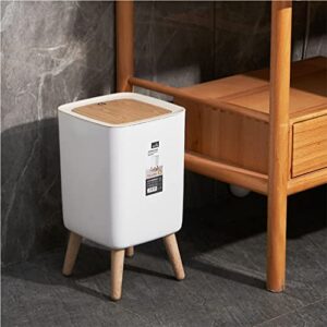 Zerodeko Trash Can Waste Basket Plastic Press Type Waste Bins Garbage Container Farmhouse Garbage Can for Home Kitchen Office Bathroom