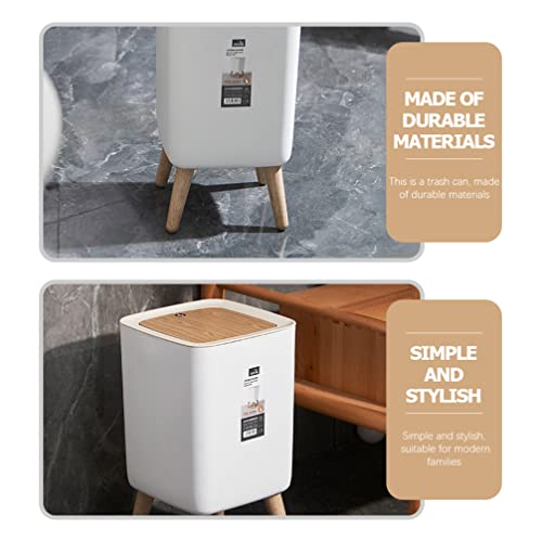 Zerodeko Trash Can Waste Basket Plastic Press Type Waste Bins Garbage Container Farmhouse Garbage Can for Home Kitchen Office Bathroom