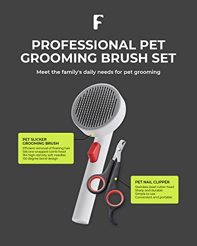 FURBULOUS cat Grooming Slicker Brush for Kitten Rabbit Massage Removes Mats, Tangles and Loose Fur. Cat Brush for Long or Short Haired Cats, Cat Brushes for Indoor Cats