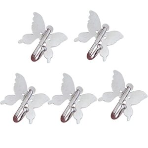 aolzunk butterfly hook 5 set stainless steel cute butterfly shaped single hooks, coat hooks, key hooks, wall hangers heavy duty hooks for hanging coat/hat/towel/robe/bathroom hooks