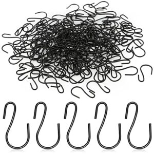 kinbom 120pcs 1 inch mini s hooks for hanging, s shaped hooks small s hooks metal mini ornament hooks for crafts jewelry hanging pot plants (black)