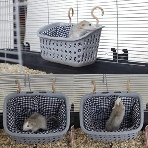 JWShang 2 Rat Hammocks for Cage Chew Proof, Rat Warm Bed, Small Animal Hanging Hammock, Rat Cage Accessories for Small Animals Rat, Mouse, Guinea Pig, Chinchilla, Sugar Glider, Ferret (Small)