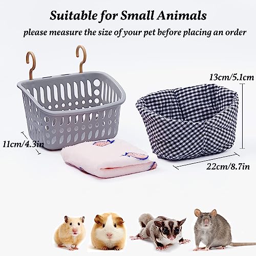 JWShang 2 Rat Hammocks for Cage Chew Proof, Rat Warm Bed, Small Animal Hanging Hammock, Rat Cage Accessories for Small Animals Rat, Mouse, Guinea Pig, Chinchilla, Sugar Glider, Ferret (Small)