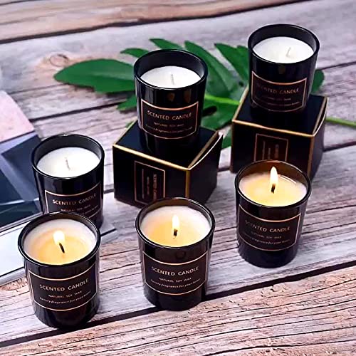 SAOTAENG 3 Pcs Candles for Home Scented, Christmas Candles Natural Soy Wax Candles with Blue Wind Chimes, Sea Salt, Freesia