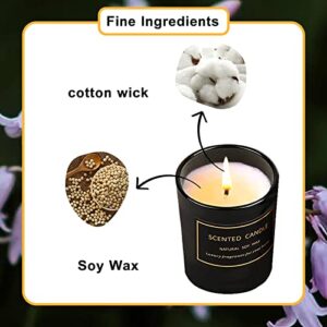 SAOTAENG 3 Pcs Candles for Home Scented, Christmas Candles Natural Soy Wax Candles with Blue Wind Chimes, Sea Salt, Freesia