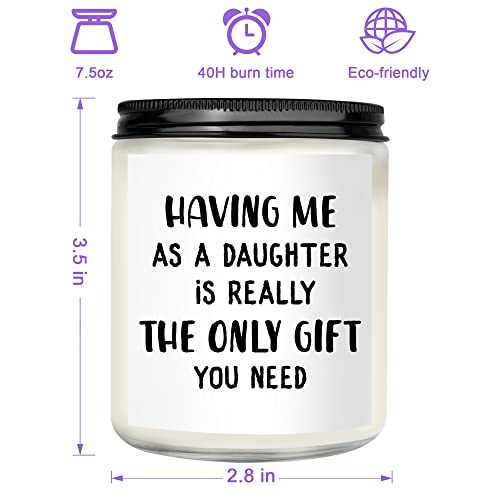 Funny Gifts for Mom,Gift from Daughter, Mom Birthday Gift,mom Birthday Candle, Thanksgiving,Christmas Gifts for Mom& Dad,Mother's Day, Father's Day,Lavender Scented Candles