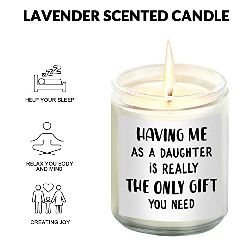 Funny Gifts for Mom,Gift from Daughter, Mom Birthday Gift,mom Birthday Candle, Thanksgiving,Christmas Gifts for Mom& Dad,Mother's Day, Father's Day,Lavender Scented Candles