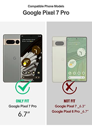 Poetic Guardian Series Case [20FT Mil-Grade Drop Tested] Designed for Google Pixel 7 Pro 5G, Built-in Screen Protector Work with Fingerprint ID, Full Body Hybrid Shockproof Rugged Case, Black/Clear