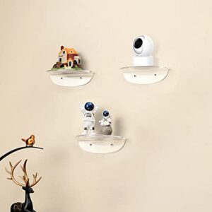 Small Shelf, 3 Set Small Floating Shelves for Wall, Clear Acrylic Shelves for Living Room, Security Cameras, Baby Monitor, Speakers Storage & Decoration, Universal Mini Shelf(5.5in, Clear)