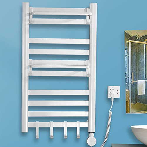 Constant Temperature Electric Heating Towel Rack Bathroom Toilet Towel Rack Hanging Rod Rack,White