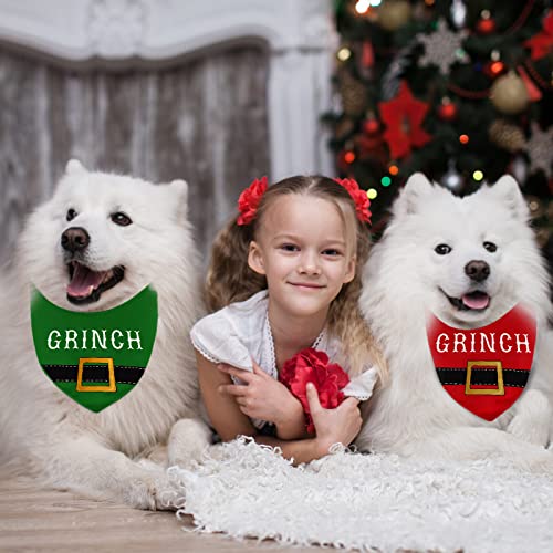 AnyDesign 6 Pack Christmas Dog Bandanas Red Green Blue Plaid Bibs Santa Snowman Reindeer Dog Scarf Washable Pet Neckerchief for Christmas Winter Dogs Cats Pets Decoration Xmas Party Supplies