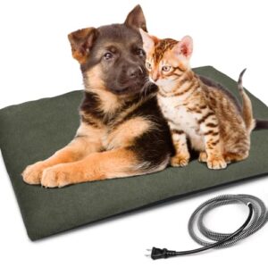 swsun outdoor pet heating pad waterproof, 80w heated cat bed built-in auto thermal system, energy saving and environmental protection, ideal used outdoor for cats, dogs, rabbits, and other pets