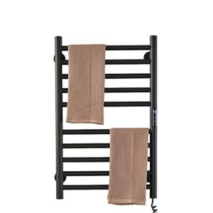 electric heated towel rack smart bath towel rack thermostatic carbon fiber towel rack,black